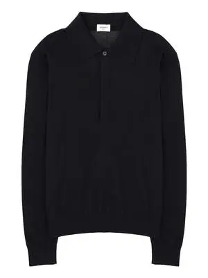 SAINT LAURENT Saint Laurent Men's Knit Polo In Cotton-Silk Blend Sweater