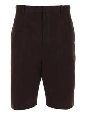 Bottega Veneta Cotton Gabardine Shorts - Brown