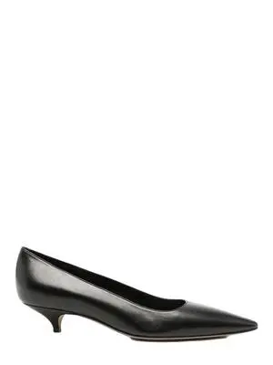 THE ROW Liisa Kitten Three Leather Pumps Black