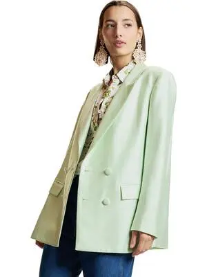 Cynthia Rowley The Breakers Double Breasted Blazer - Mint