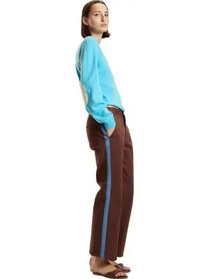 Cynthia Rowley Side Stripe Cropped Flare Trousers - Brown
