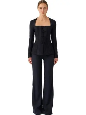 SAU LEE Harris Wool Pant - Navy