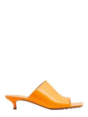 Bottega Veneta Bottega Veneta Open-Toe Leather Mules Orange