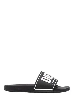 DIESEL® Sa-mayemi Cc Logo Embossed Pool Slides - Black