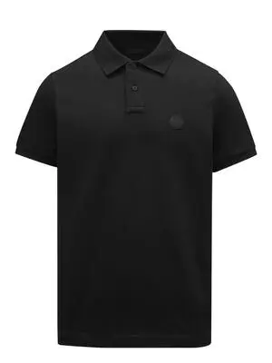 Moncler Logo Patch Short-sleeved Polo Shirt - Black