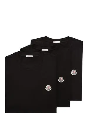 Moncler Pack Of Three Crewneck T-shirts - Black