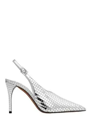 Alaïa Art Deco Slingback Pumps - Silver