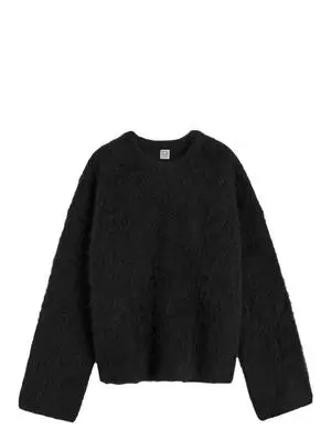 TOTEME Crew Neck Long-sleeved Sweater - Black
