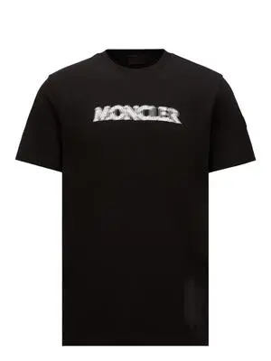 Moncler Logo Printed Crewneck T-shirt - Black