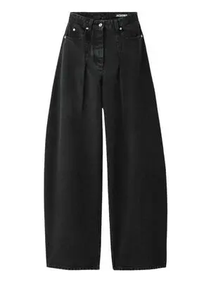 Jacquemus Jacquemus High-Waisted Pleated Jeans Black