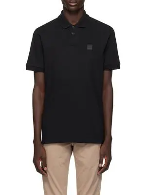 Hugo Boss Logo Patch Short Sleeved Polo Shirt - Black