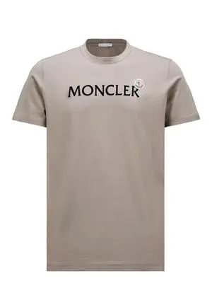 Moncler Logo Patch Crewneck T-shirt - Light Brown