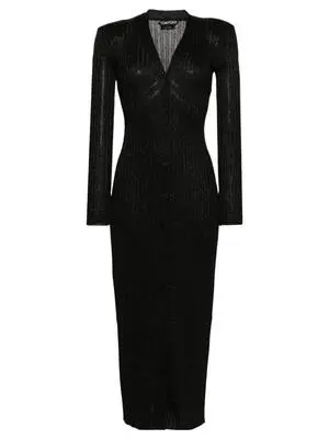 TOM FORD Tom Ford Metallic-Threading Knitted Maxi Dress
