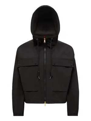 Moncler Logo Patch Zip-up Jacket - Black