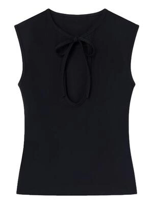 Gimaguas Anis Tie-front Sleeveless Top - Black