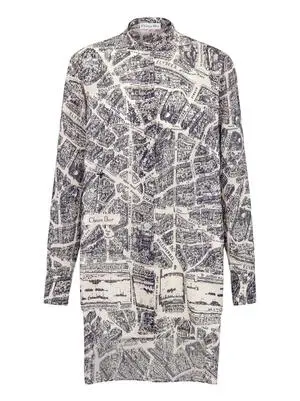 Dior Printed Long Blouse - Gray