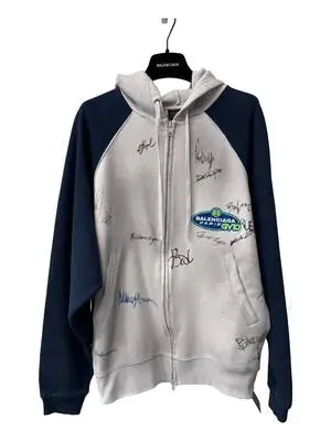 Balenciaga Balenciaga Banana Raglan Oversized Zip-Up Hoodie Gray