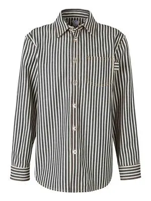 Bottega Veneta Striped Long-sleeved Shirt - Black