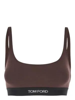 TOM FORD Logo Waistband Bralette - Brown