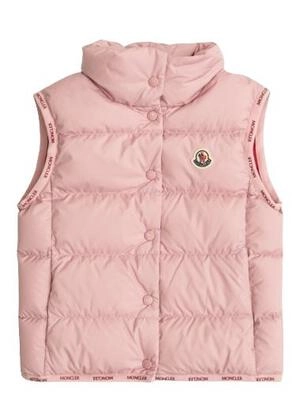 Moncler Quilted Logo Patch Vest - Pink