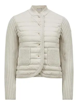Moncler Padded Wool Cardigan - Light Beige