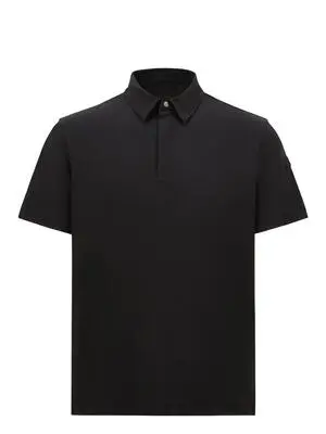 Moncler Logo Patch Short-sleeved Polo Shirt - Black