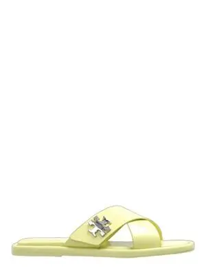 Tory Burch Leather Slides - Yellow