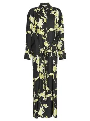 Sportmax Floral Print Long Sleeve Maxi Dress - No