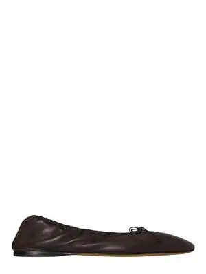 THE ROW Hereditas Bow Detailed Ballet Flats - Dark Brown