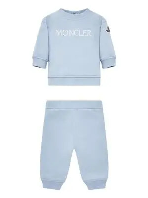 Moncler Embroidered Logo Sweatsuit Set - Light Blue