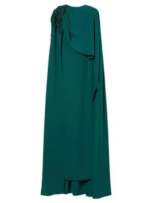 MARINA RINALDI Marina Rinaldi X Tony Ward Embellished Gown With Cape