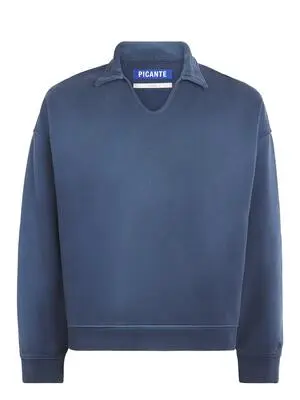 PICANTE Organic Cotton Everyday Polo Sweatshirt - Navy