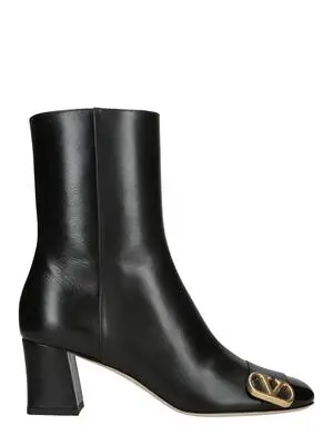 Valentino Garavani Leather Veeside Ankle Boots 60 - Black