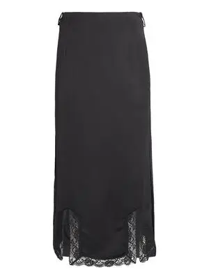 Sandro Lace-detail Midi Skirt - Black