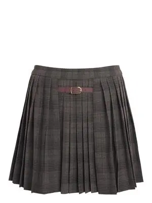 Sandro Sandro Paris Check Pleated Mini Skirt Black