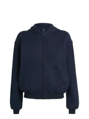 SKIMS Cotton-blend Fleece Classic Hoodie - Navy