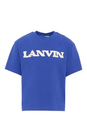 LANVIN Logo Patch Crewneck T-shirt - Blue
