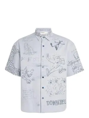 DOMREBEL Sketchy Short-sleeve Shirt - Blue