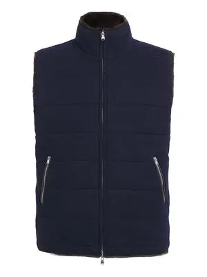 N.peal Cashmere Fur-lined Gilet - Navy