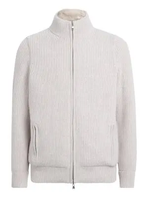 N.peal Reversible Cashmere Quarter-zip Sweater - Grey