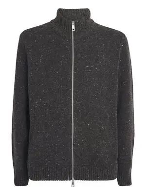 SAMSØE SAMSØE Wool-blend Sanate Zip-up Cardigan - Brown