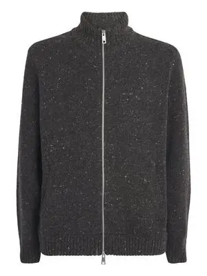 SAMSØE SAMSØE Wool-blend Sanate Zip-up Cardigan - Brown