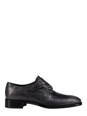 CHRISTIAN LOUBOUTIN Chambelimonk Leather Monk Shoes - Grey