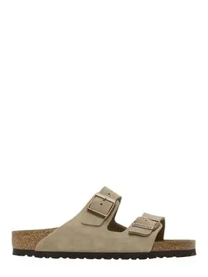 BIRKENSTOCK Arizona Calf-Suede Slides Nude
