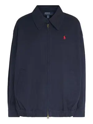 Polo Ralph Lauren Cotton Oversized Windbreaker Jacket - Navy