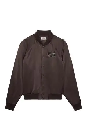 Celine Teddy Jacket IN Viscose Satin Noyer
