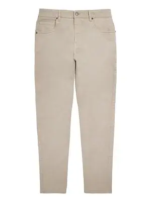 Purdey Cotton-blend Five-pocket Trousers - Beige