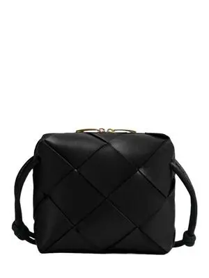 Bottega Veneta Woven Designed Shoulder Bag - Black