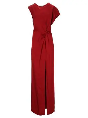 Federica Tosi Draped Front Maxi Dress - Red