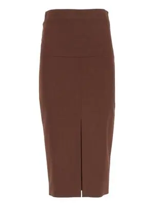 Federica Tosi Slit Skirt - Brown
